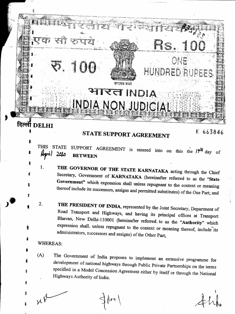 State Support Agreement Karnataka - 220715 - 161109 | PDF