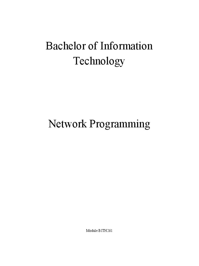 BITH261 Network Programming | PDF | Internet Protocol Suite | Osi Model