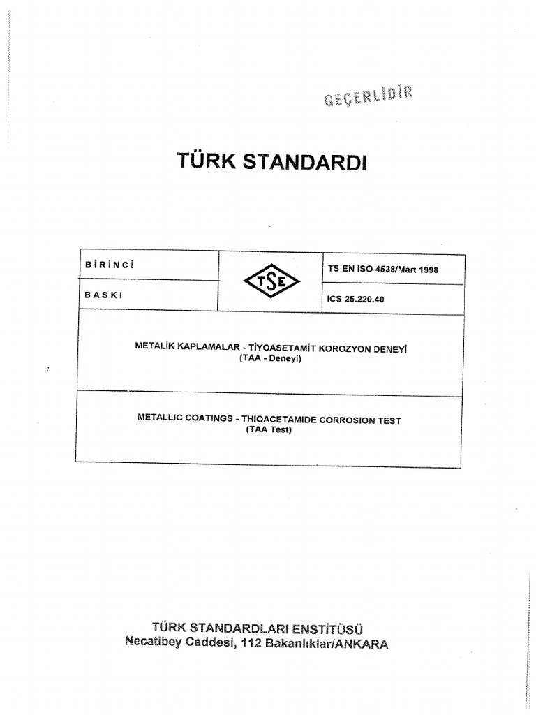 TS en Iso 4538 - 1998 | PDF