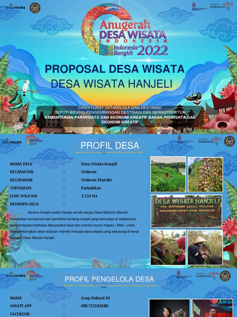 Proposal Desa Wisata Hanjeli - Adwi 2022 | PDF