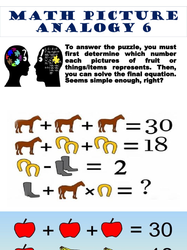 Math Picture Analogy 6 | PDF