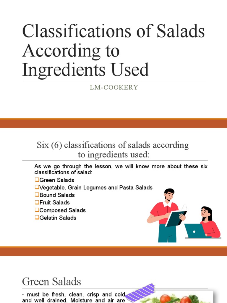Six Classifications of Salads by Ingredients | PDF | Salad | Pasta