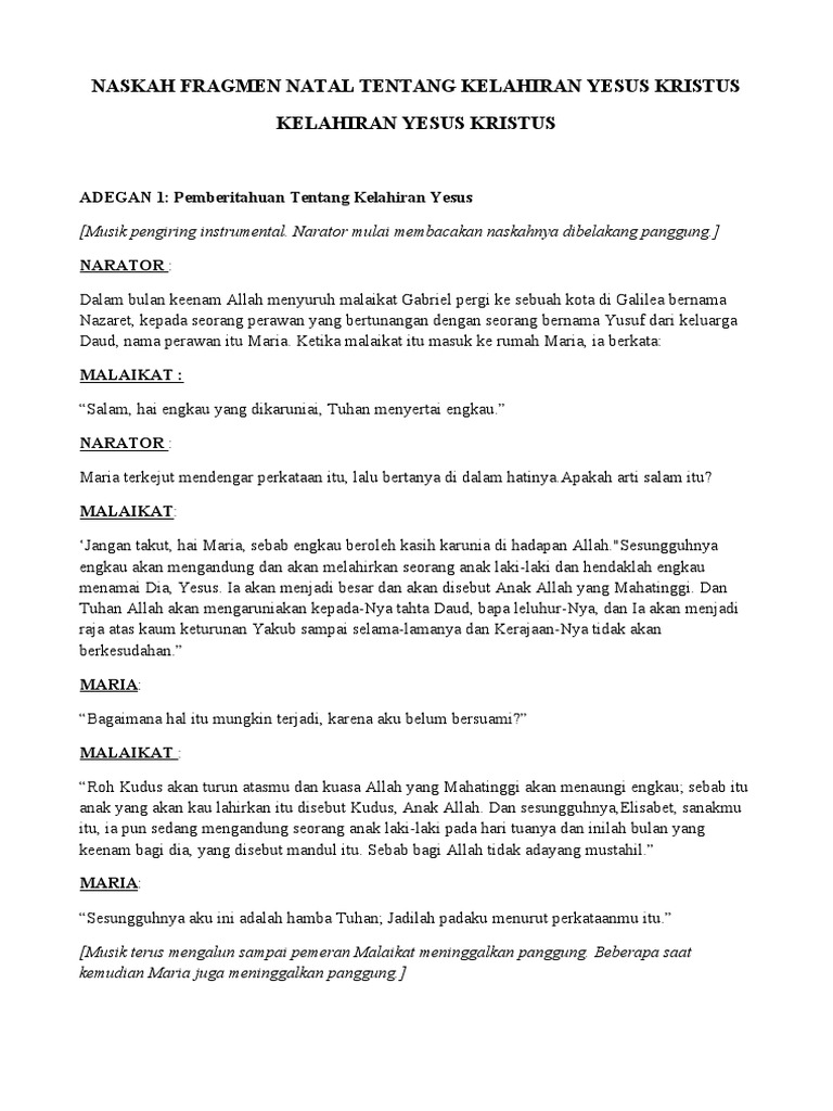 Naskah Fragmen Natal Tentang Kelahiran Yesus Kristus | PDF