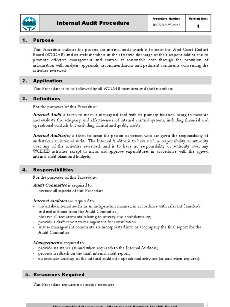 Internal Audit Procedure | PDF | Internal Audit | Audit Committee