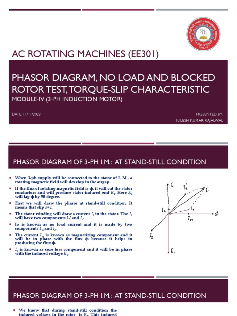 Phasor Diagrams of 3-Phase Induction Motor | PDF | Electric Motor ...