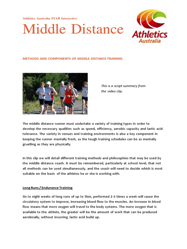 Middle Distance Training Methods Guide | PDF