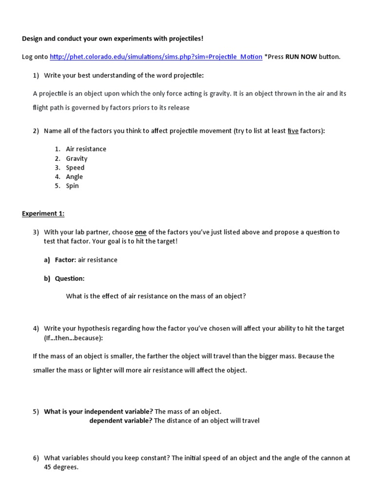 Projectile Motion - Mini Task | Download Free PDF | Projectiles | Mass Projectile Motion - Mini Task | Download Free PDF | Projectiles | Mass