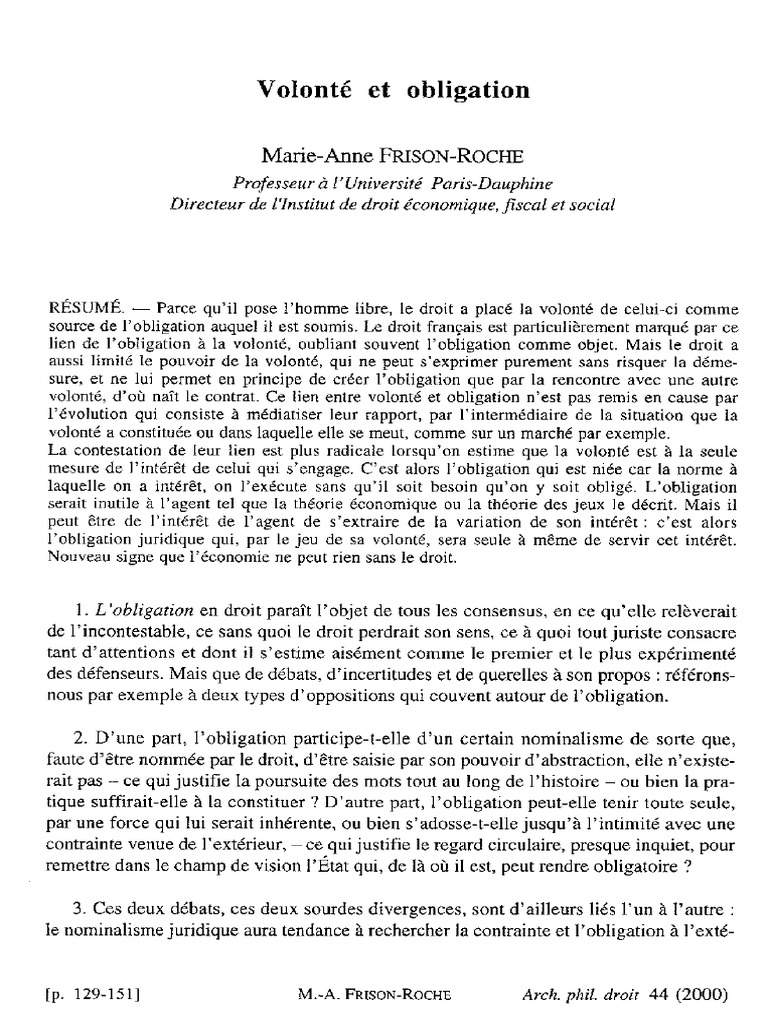 Autonomie de Volonte | PDF