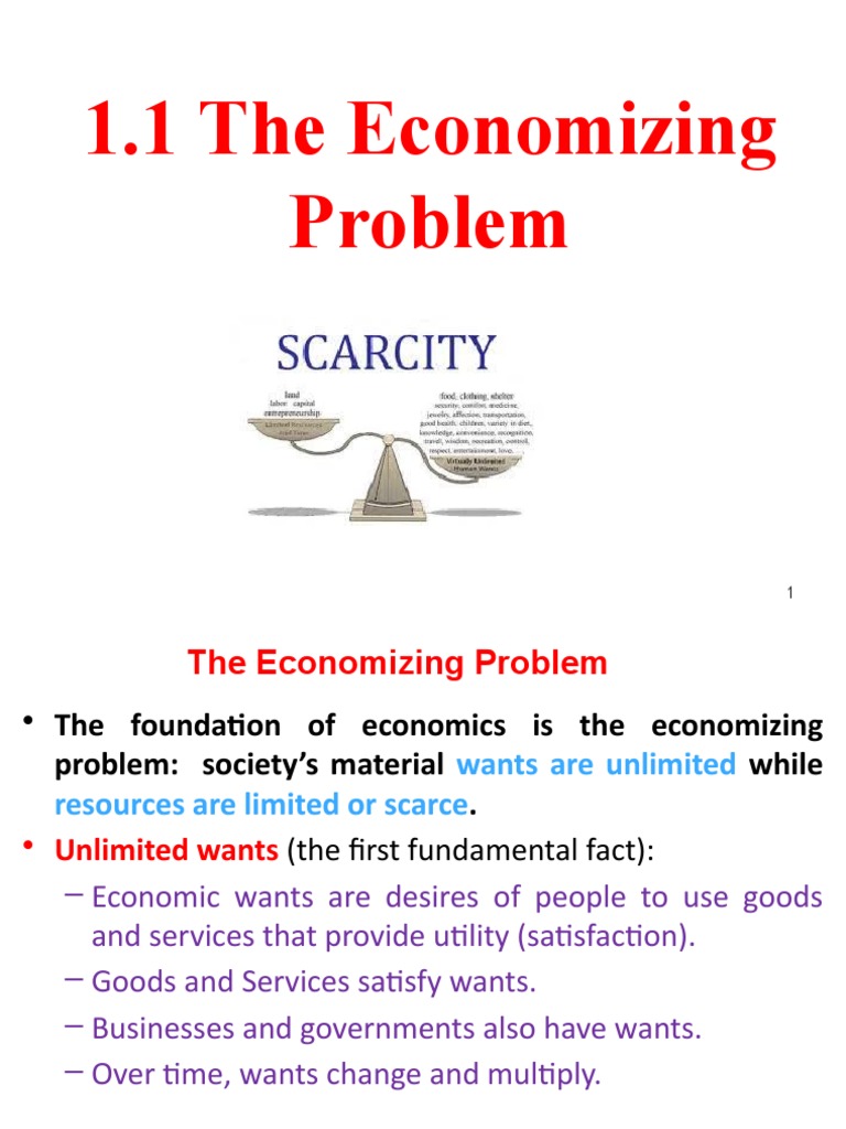 1.1 The Economizing Problem | PDF | Economics | Economies