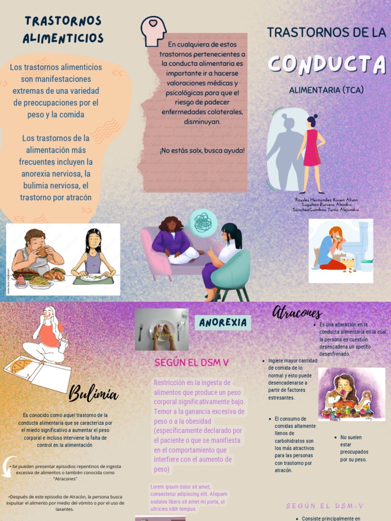 Tríptico TCA. | PDF | Desorden alimenticio | Bulimia nerviosa