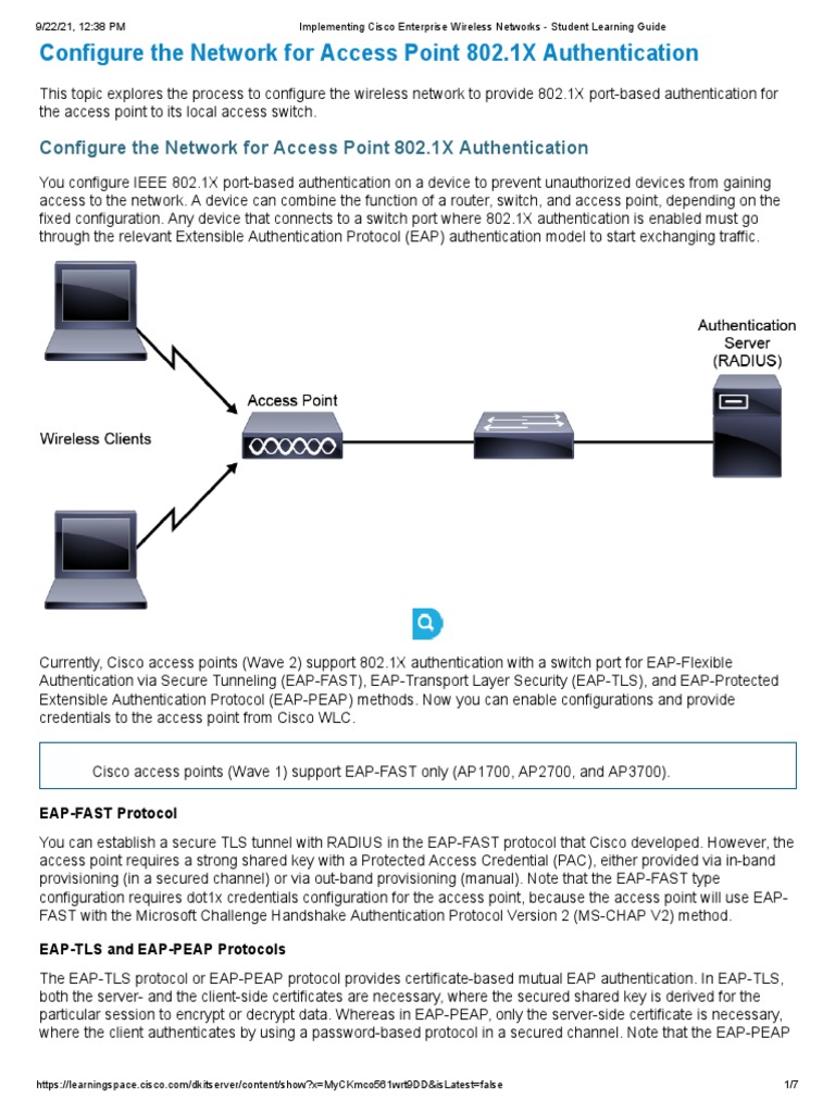 3 Configure The Network For Access Point 802.1X Authentication | PDF | Information And ...