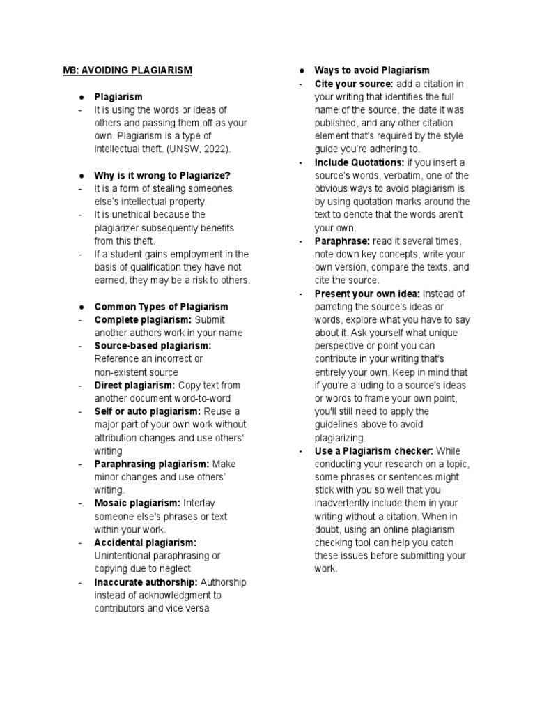 How to Avoid Plagiarism Effectively | PDF | Plagiarism | Argument
