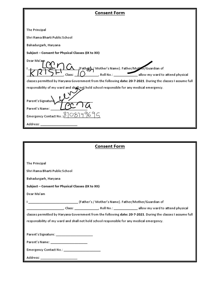 Consent Form 5 | PDF