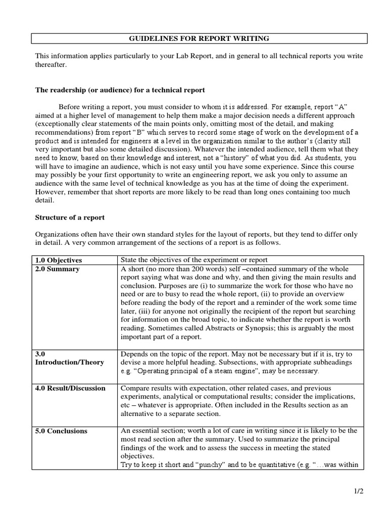 Lab Report Writing Guidelines | PDF | Business | Technology & Engineering