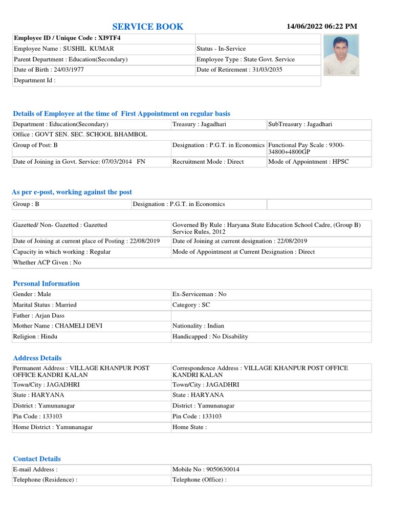 Sushil Sir Service Book | PDF | Social Institutions