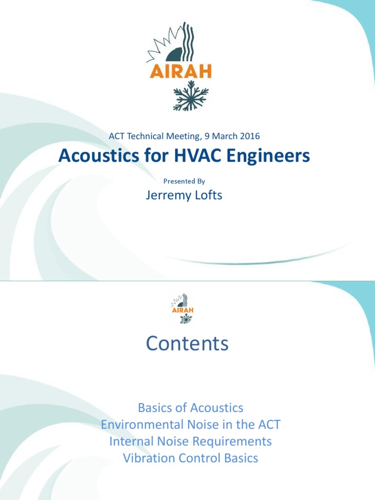 Acoustics for HVAC Engineers Overview | PDF | Decibel | Noise