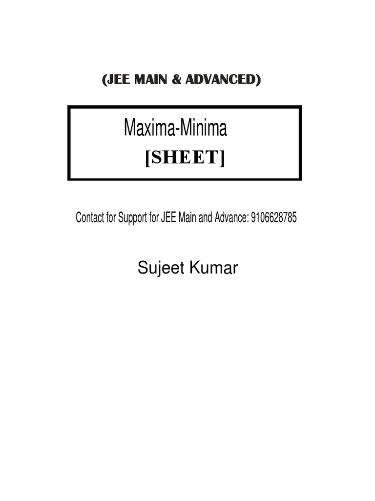 Maxima Minima | PDF | Maxima And Minima | Area