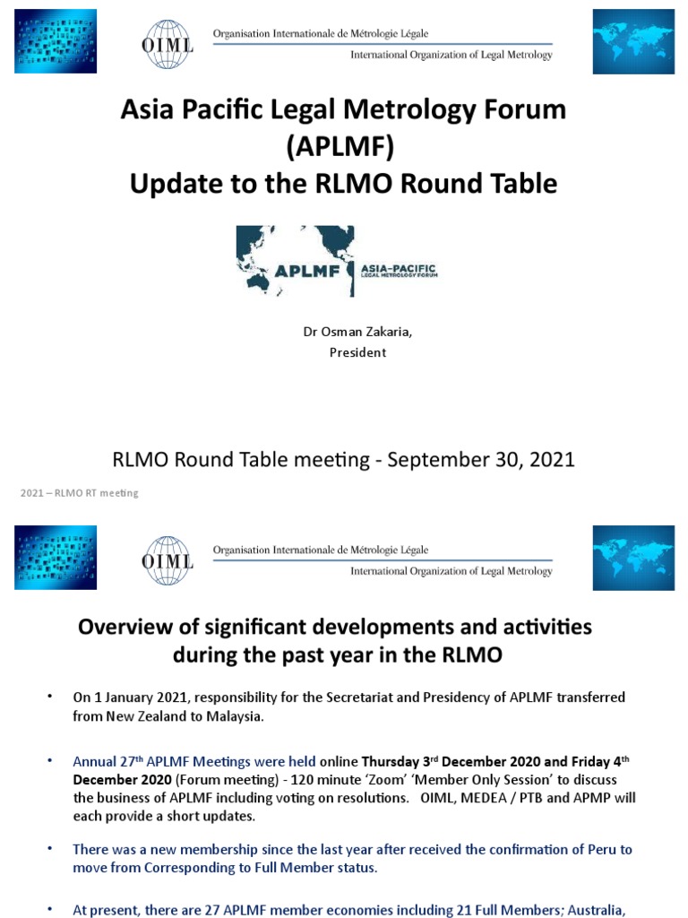 2021 09 30 RLMO Round Table APLMF | PDF