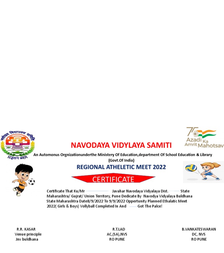 JNV Certificate | PDF