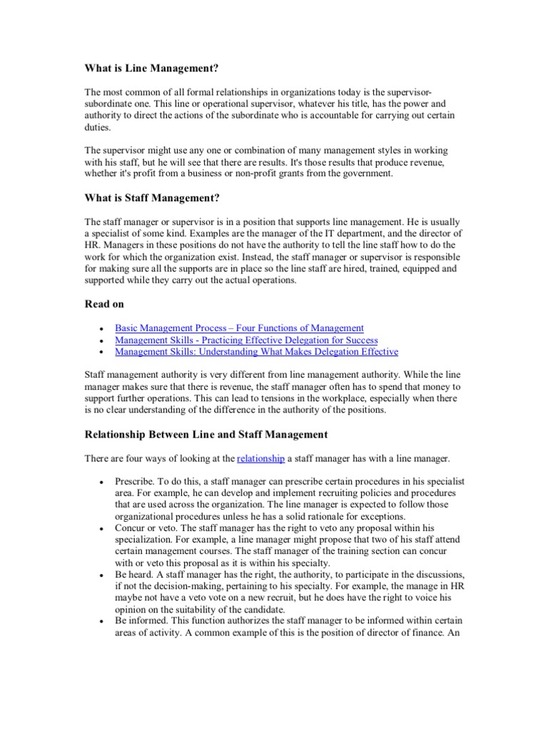 What Is Line Management | PDF