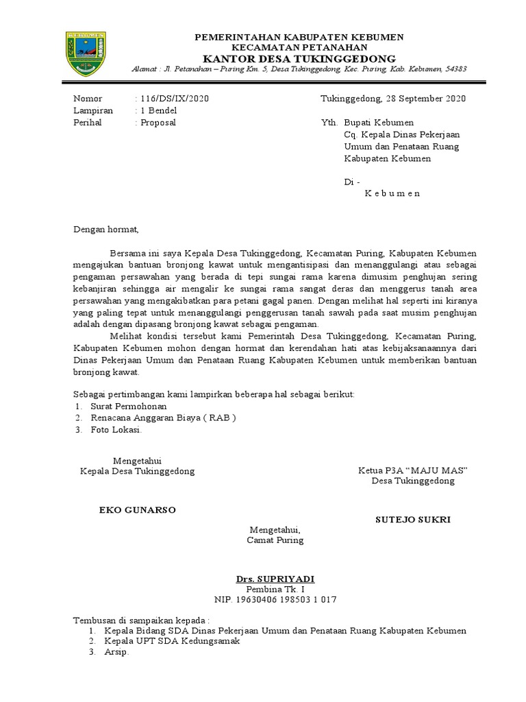 Proposal Bronjong Kawat 2020 | PDF