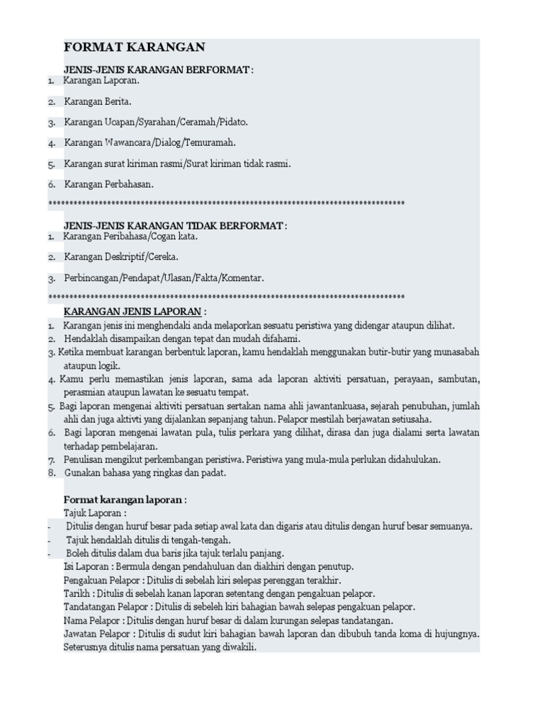Format Karangan | PDF