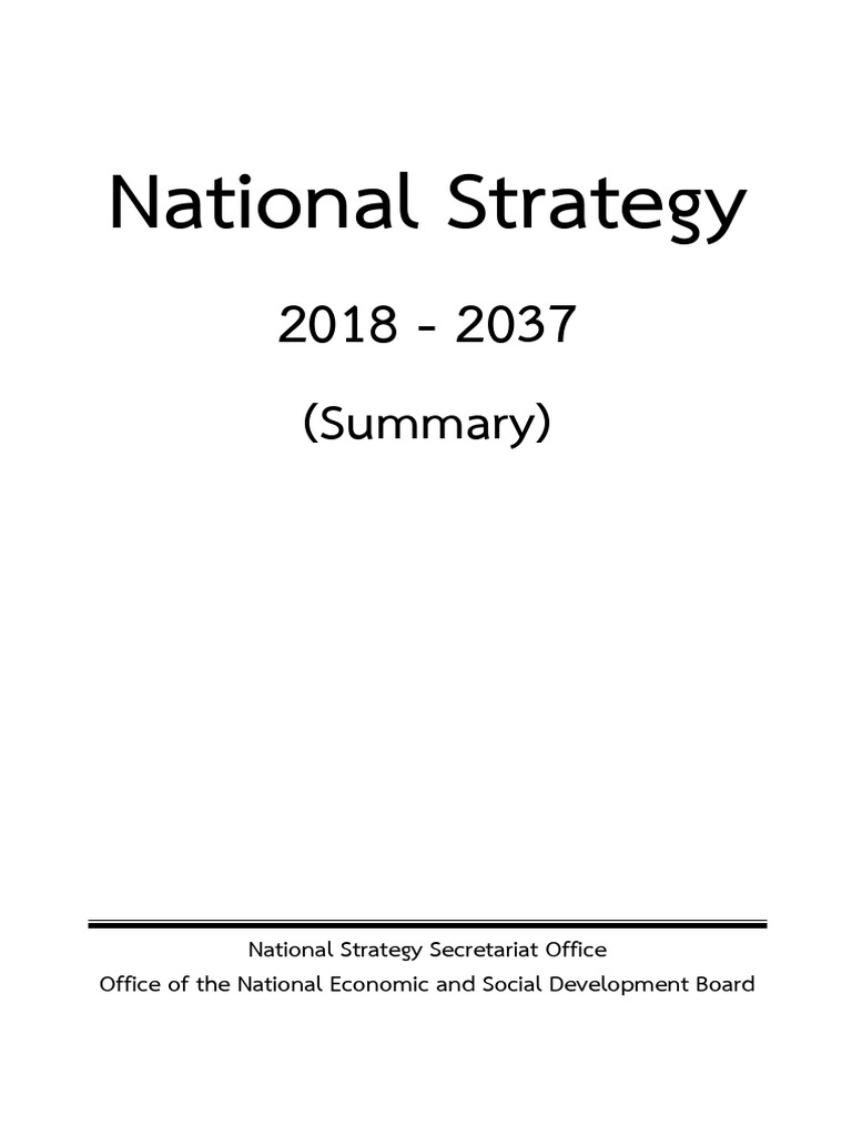 Thailand's 20-Year National Strategy 2018-2037 | PDF | Sustainability ...