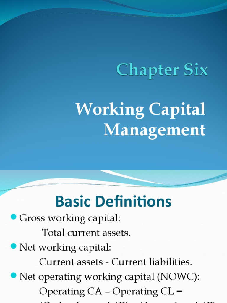 Chapter Six | PDF | Working Capital | Inventory