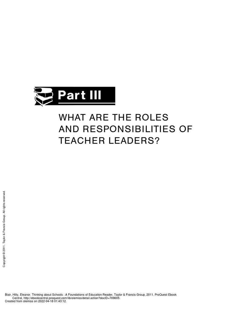 Thinking About Schools A Foundations of Education ... - (Part III What ...