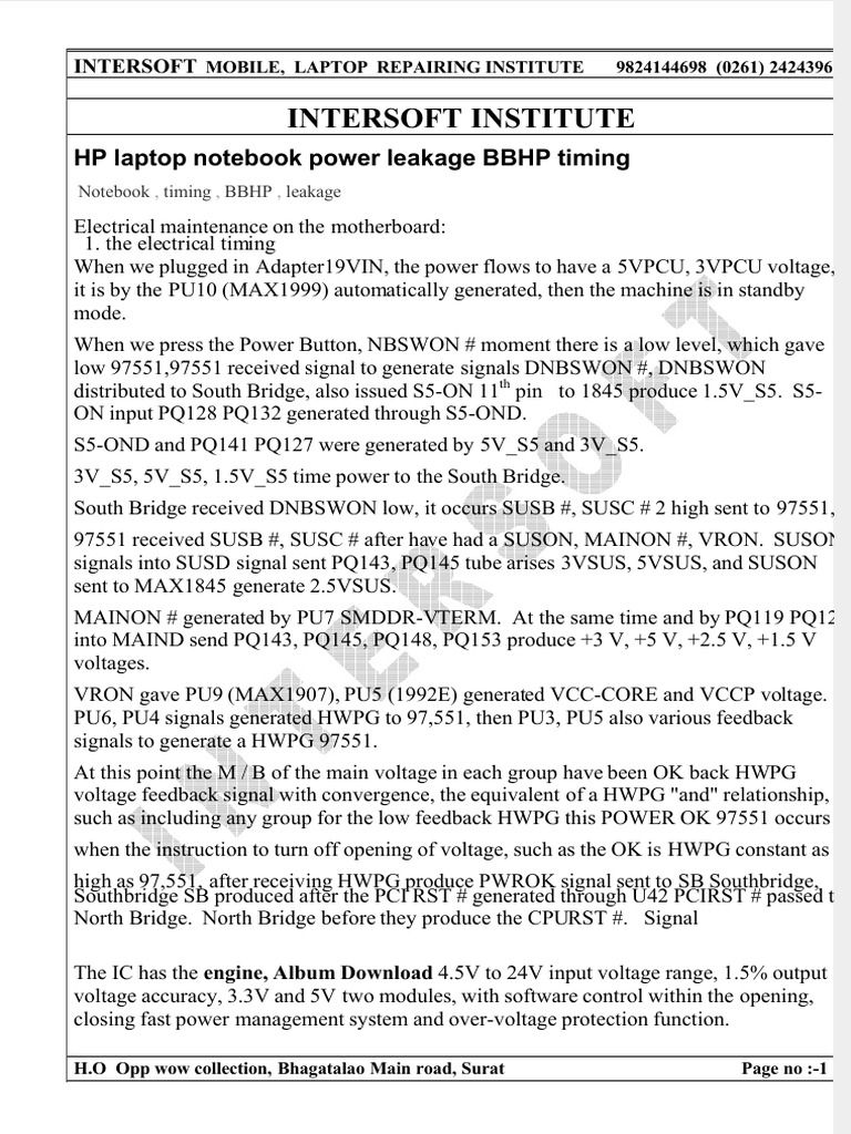Laptop Power Sequence Overview | PDF | Power Supply | Laptop