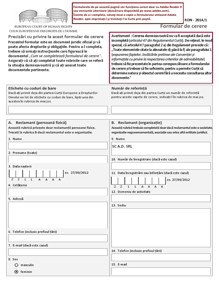 Formular Cedo Ana | PDF