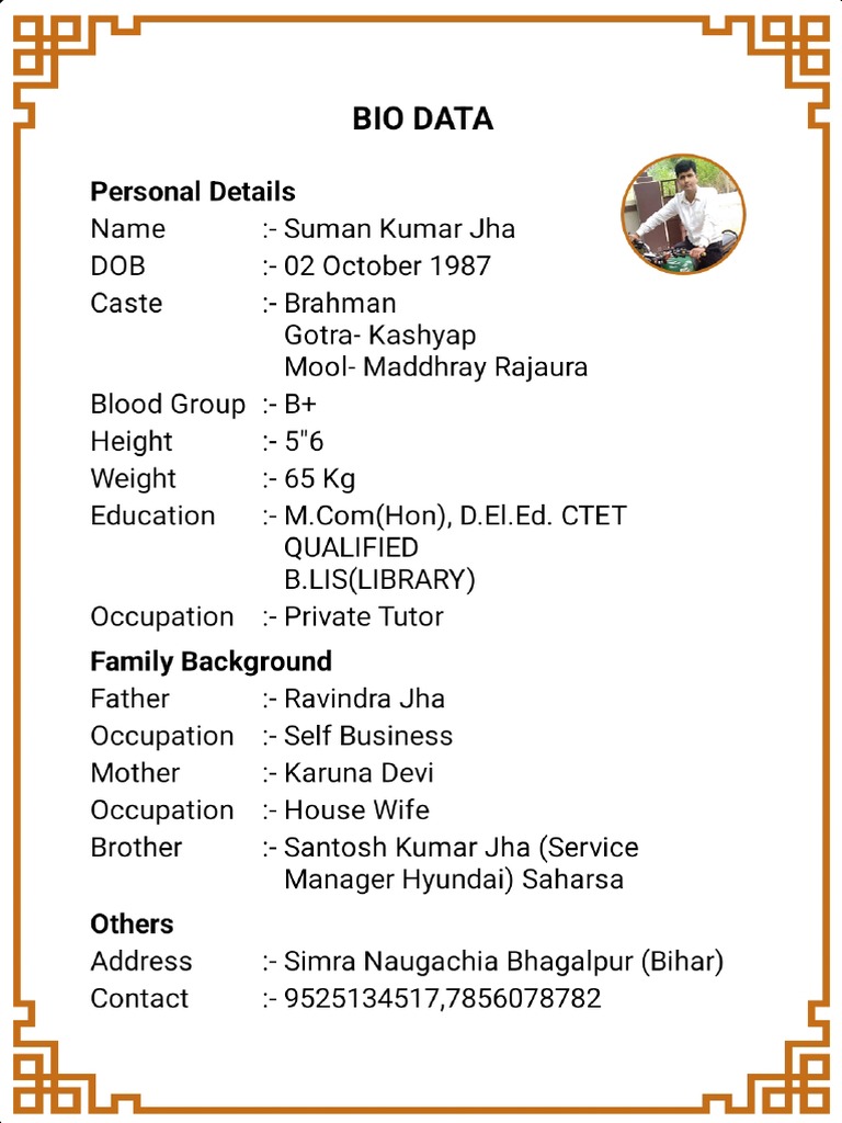 Biodata 1 | PDF