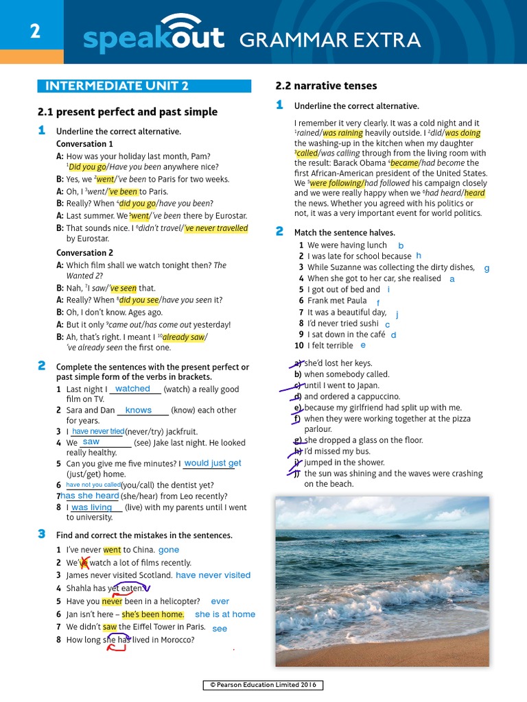 Speakout Grammar Extra Intermediate Unit 2 | PDF