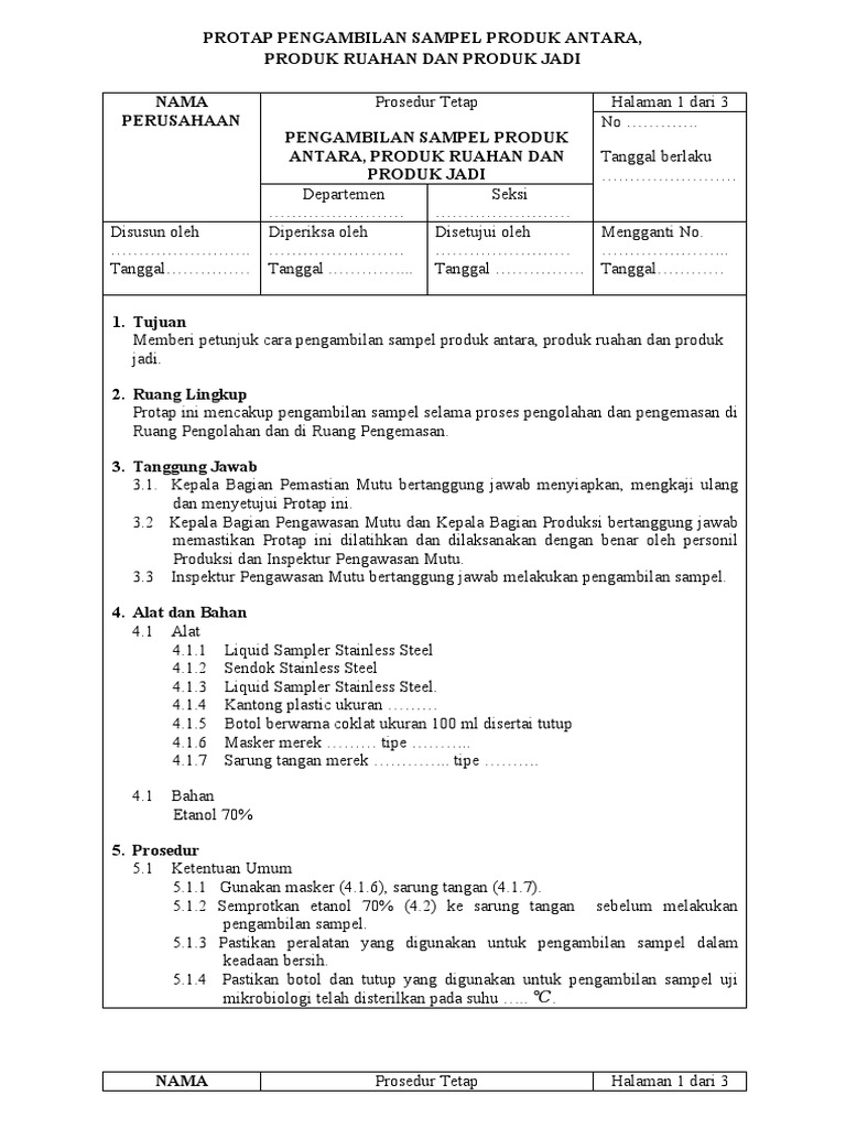 Protap Pengambilan Sampel Hal. 246-248 | PDF