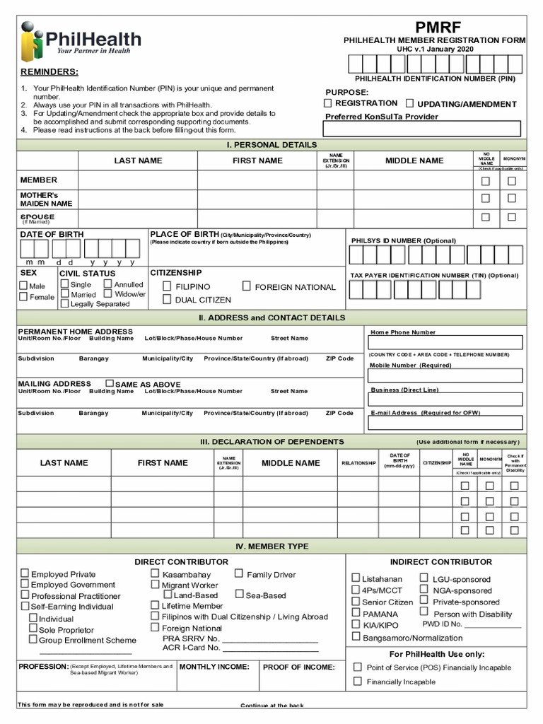 PhilHealth PMRF | PDF