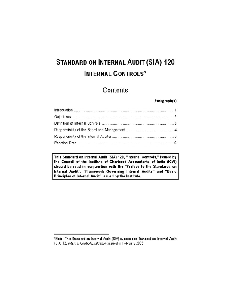 Sia 120 | PDF | Internal Control | Internal Audit