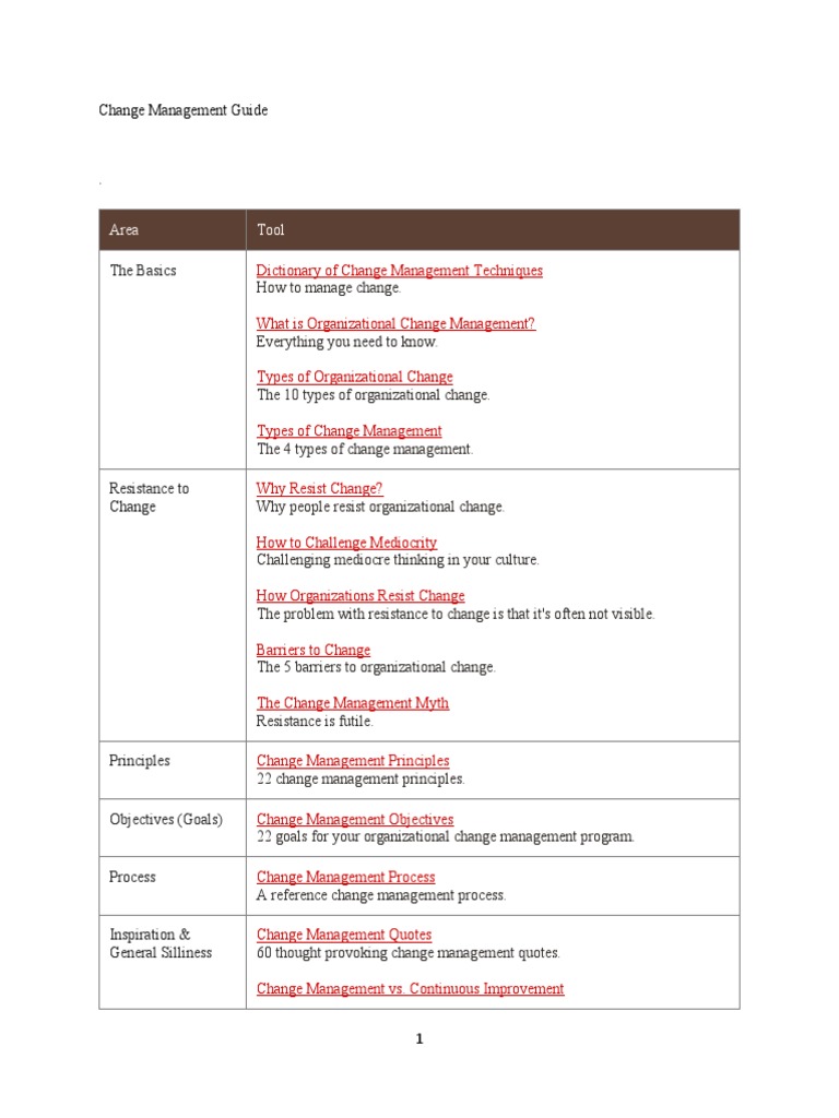 Change Management Guide 1 | PDF
