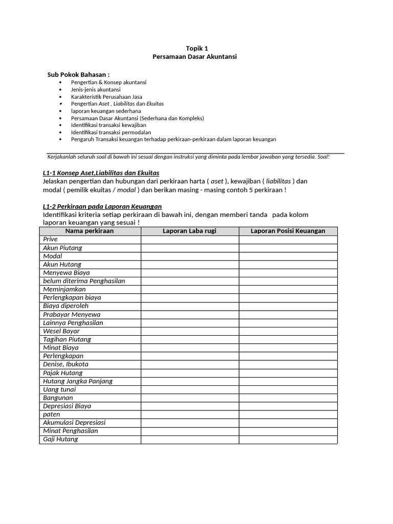 22 - Topik1 Persamaan Dasar Akuntansi | PDF