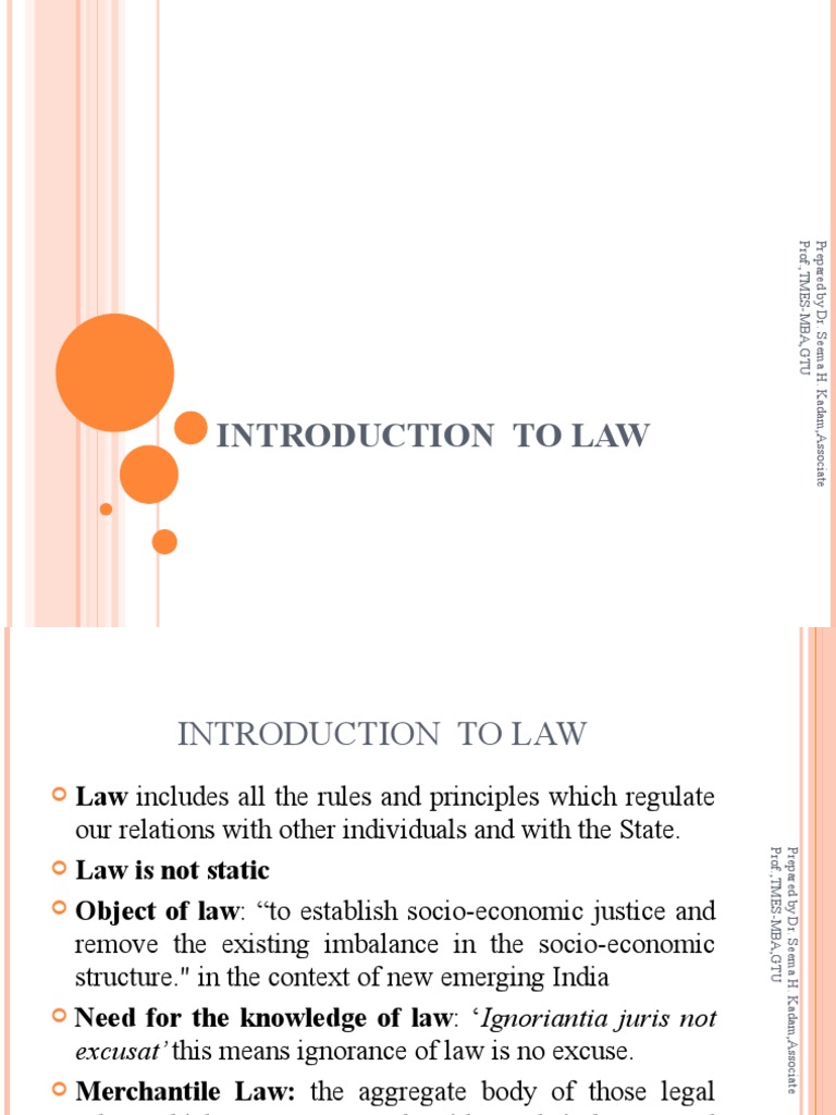 Introduction To Law | PDF | Social Science