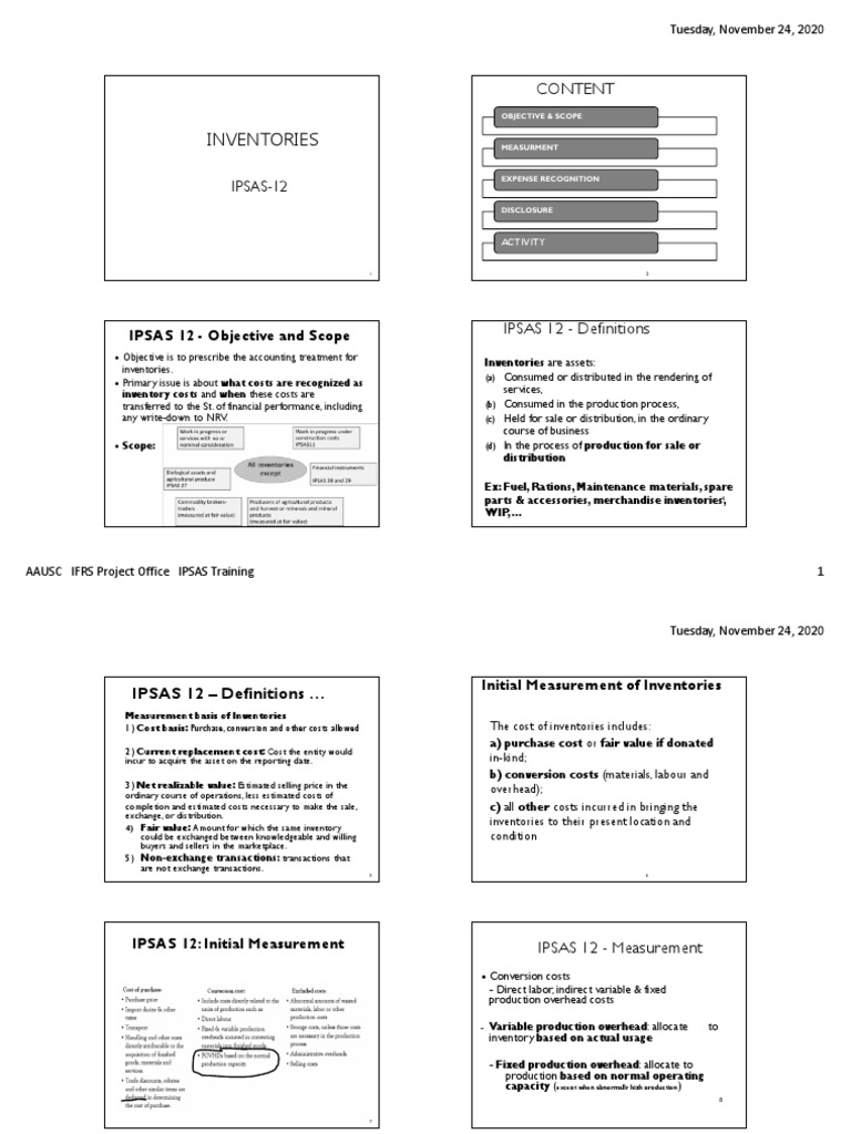Ipsas 12 and Ipsas 27 | PDF | Fair Value | Inventory