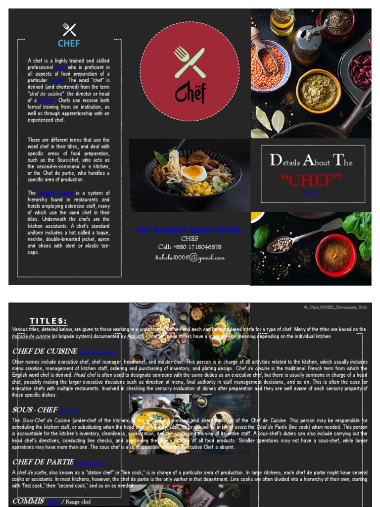 Headline Title CHEF | Download Free PDF | Chef | Culinary Arts