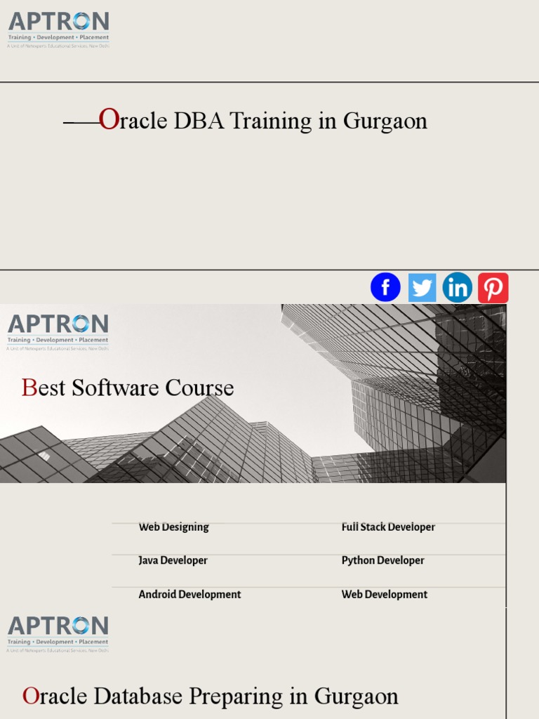 Oracle DBA Training in Gurgaon | PDF
