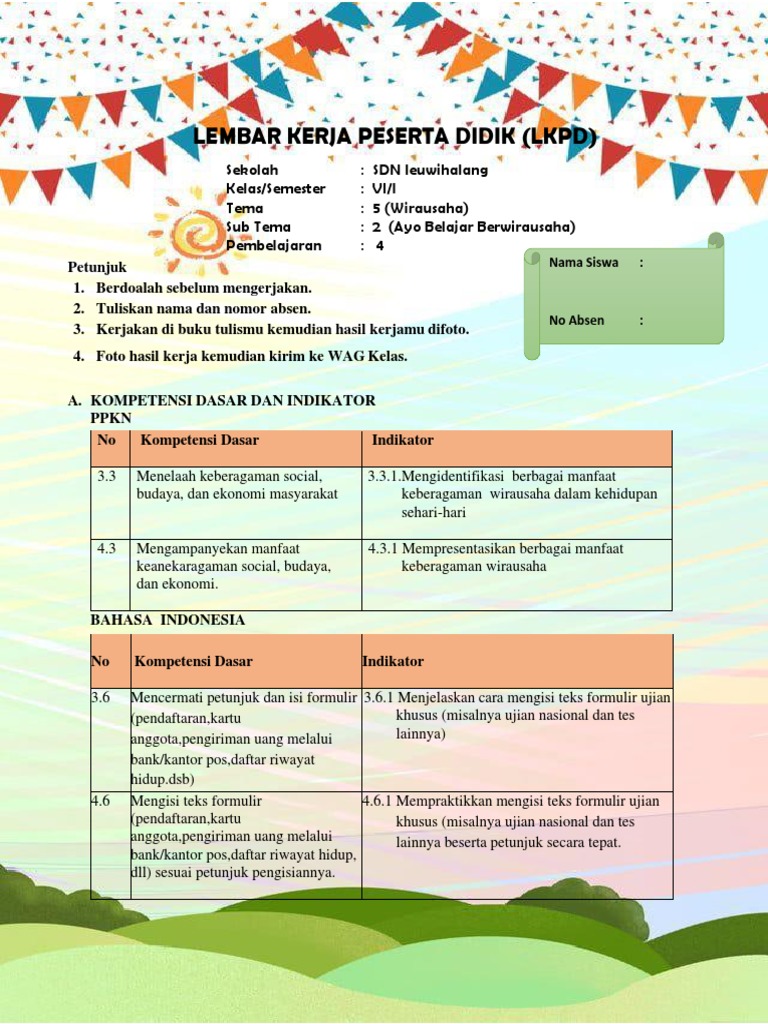 LKPD SD Tema 5 | PDF