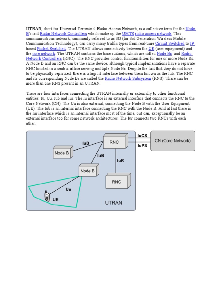 Overview of UTRAN in 3G Networks | PDF | Science & Mathematics | Computers
