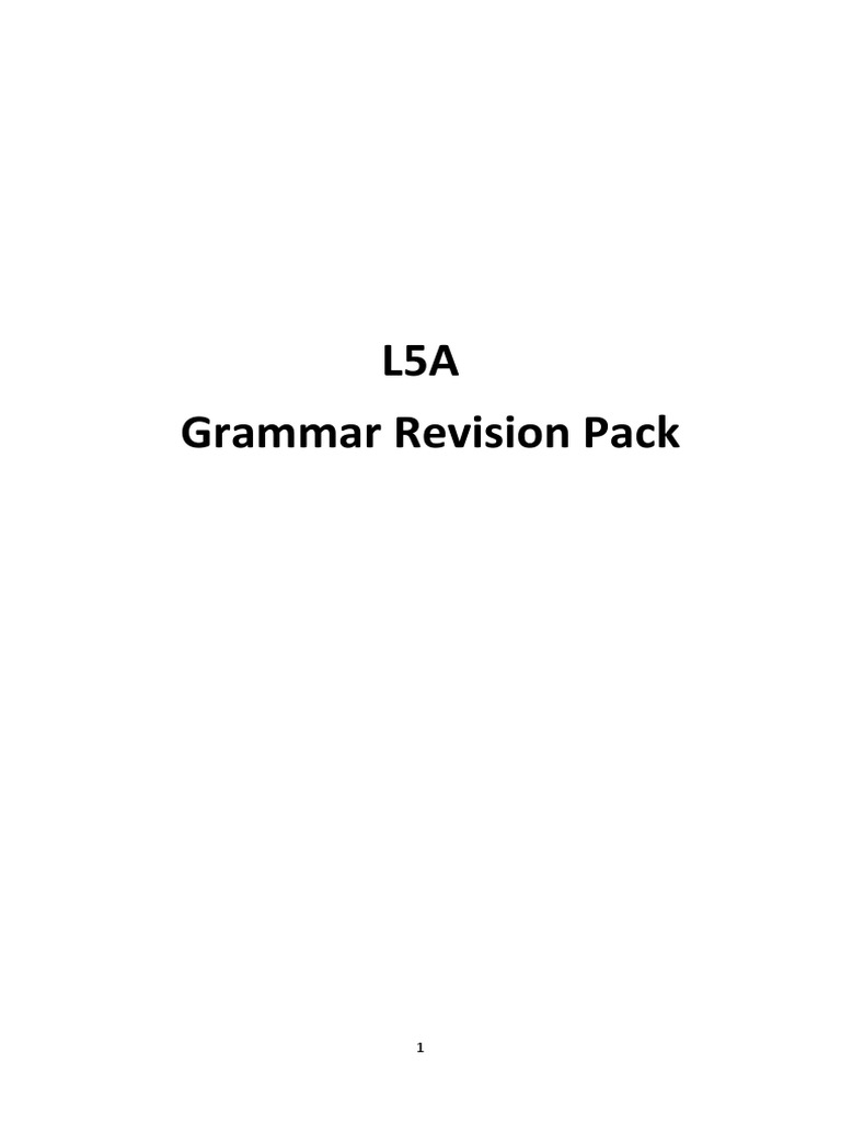 Grammar Revision Pack (1) b1 | PDF | Baggage