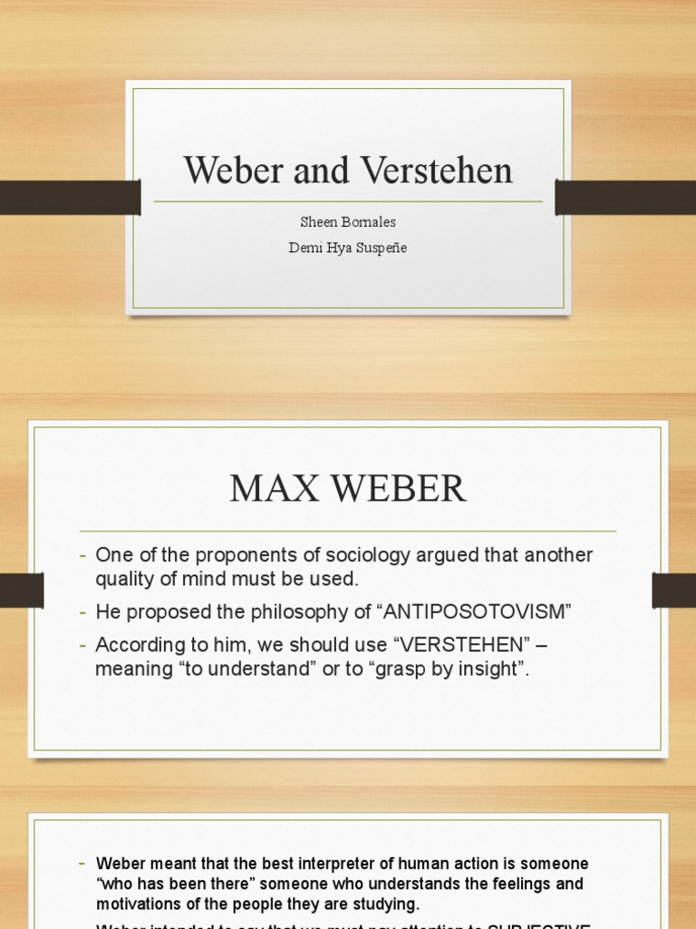 Weber and Verstehen | PDF | Max Weber | Sociology