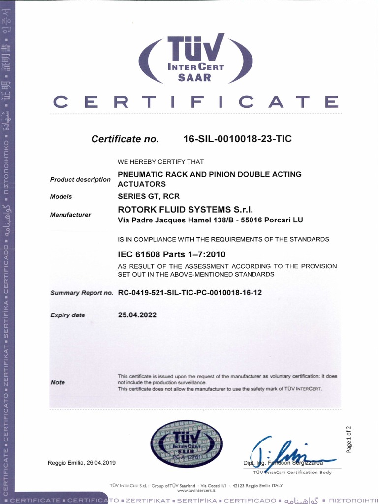 Atex Certificate Rotork | PDF
