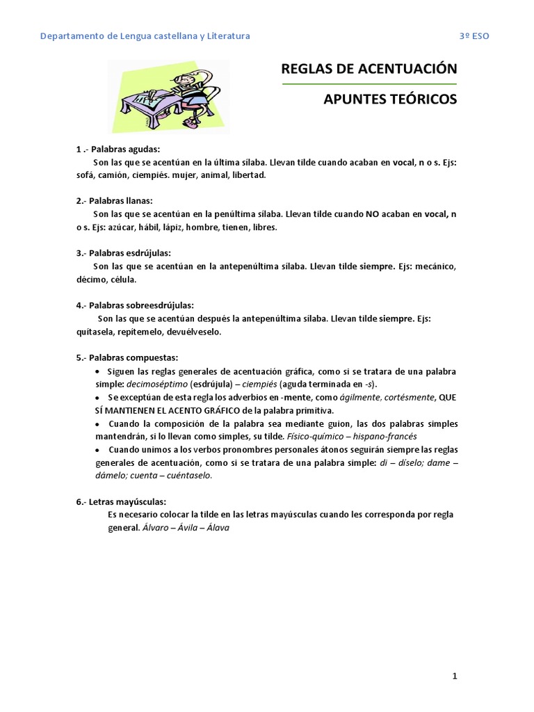 Apuntes Acentuación Tildes | PDF | Morfología Lingüística | Lingüística