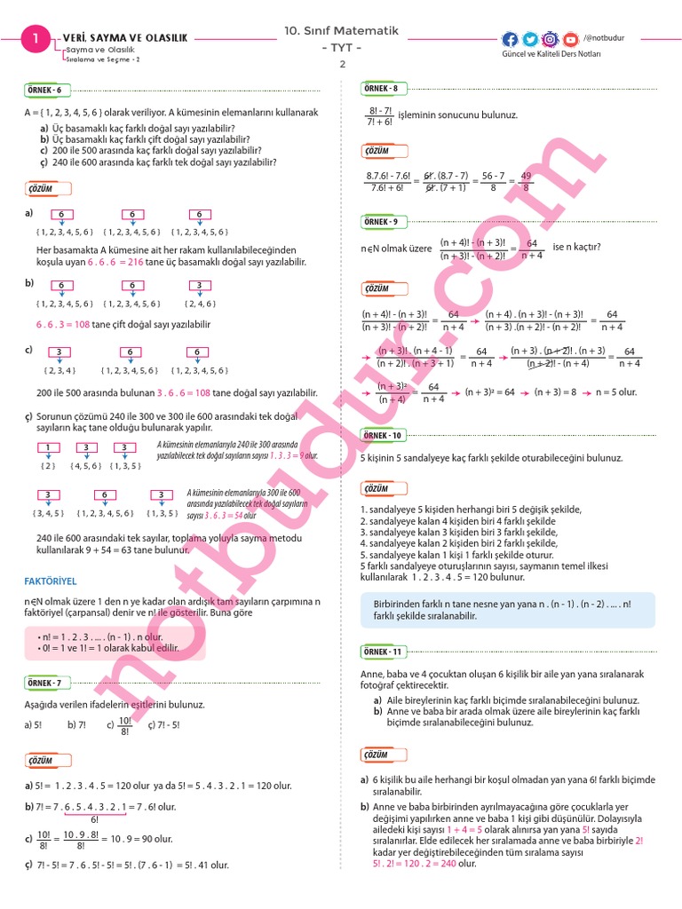 Veri Sayma Ve Olasilik 2 Min | PDF