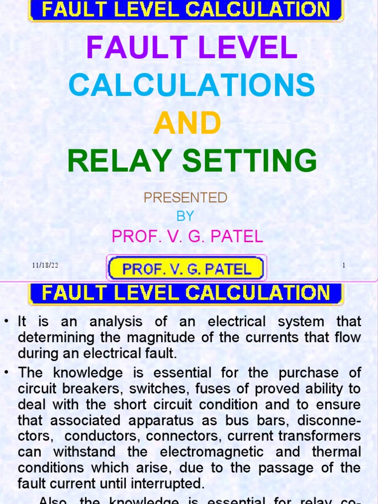 125 Fault Level Calculations and Relay Setting 74l | PDF | Relay | Electrical Impedance